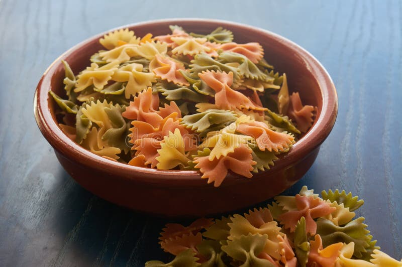 Loop Pasta, Bright Natural Colors, in Clay Pot and with Blue Scene ...