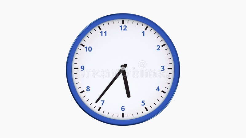 Spinning Clock with Hands Showing Minutes and Hours Time on Dark ...