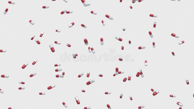 Loop of Red and White Pills Falling on a White Background Stock Video ...