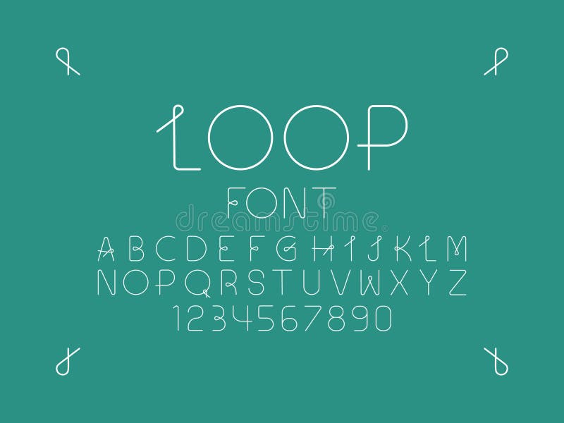 Loop Regular Font. Vector Alphabet Stock Vector - Illustration of text ...