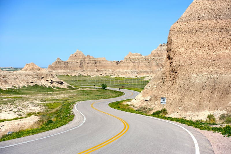 Road through the Badlands stock image. Image of blue - 12960265