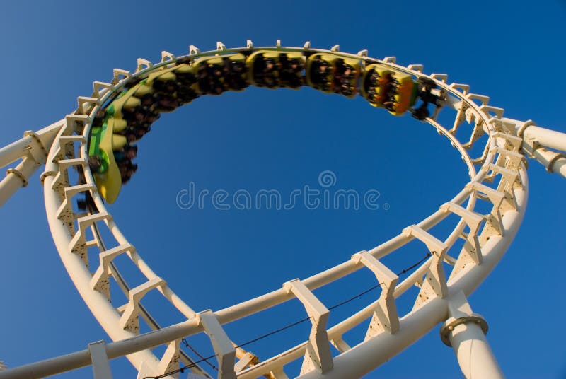 Loop Rollercoaster (inverted) Stock Image - Image of movement, wheel ...