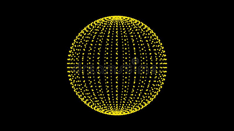 Loop Rotate Sphere Animation Cycle. Yellow Dots on the Alpha ...