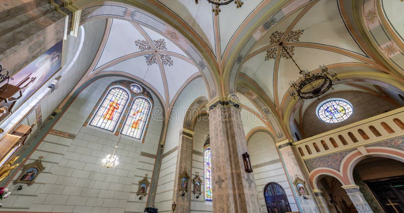 Loop Rotation in Interior View Dome and Looking Up into Old Catholic ...