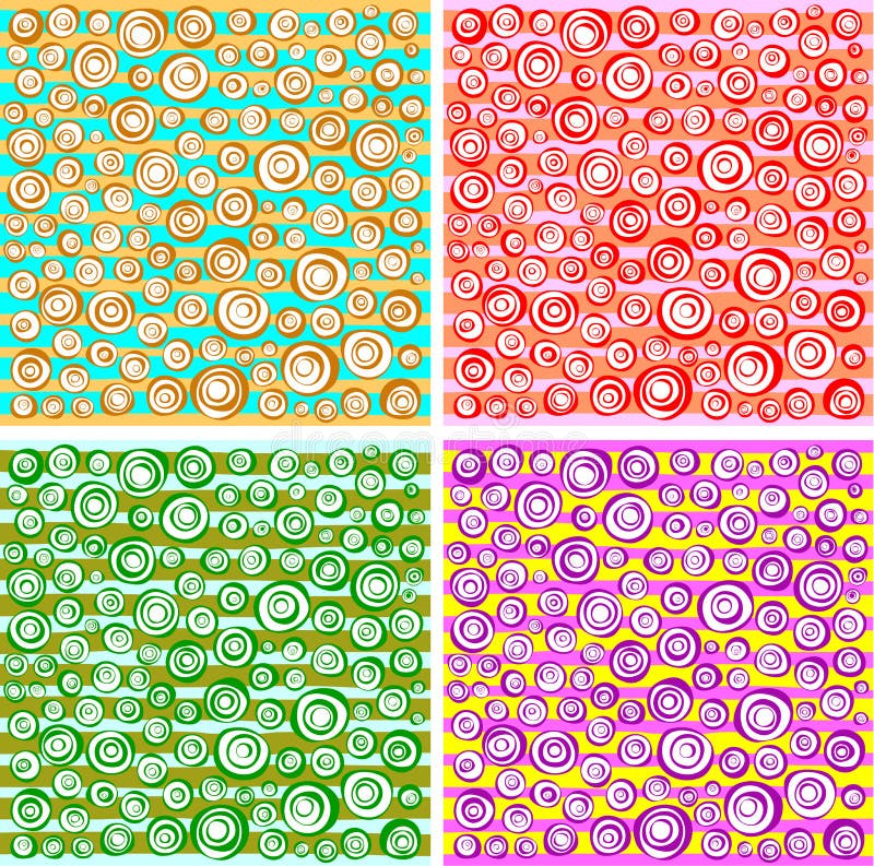 Loop Spiral Concentric Circles Collection in Different Color Stock ...