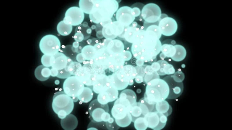 Loop Star Bubbles Particles Floating Black Abstract Background. Stock ...