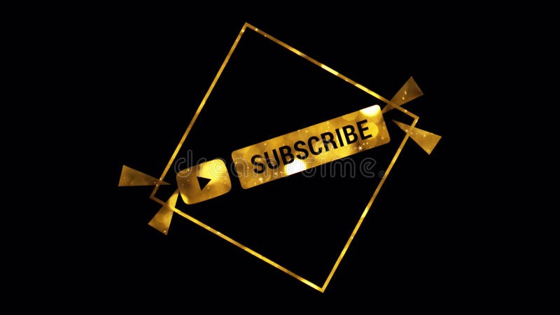 Loop Subscribe Text in Golden Nameplate Shine Light Motion Effect Stock ...