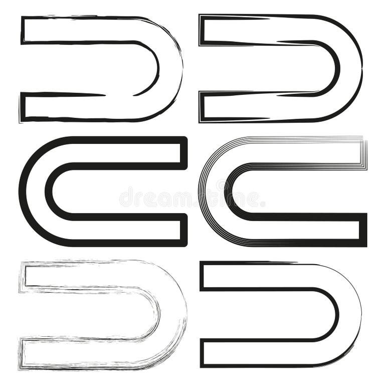 Loop Symbol Vector. Rounded Letter Forms. Abstract U Layout. Geometric ...