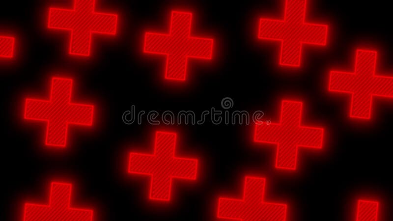 Loop Texture of Red Rotating Crosses on a Black Screen. Stock Video ...
