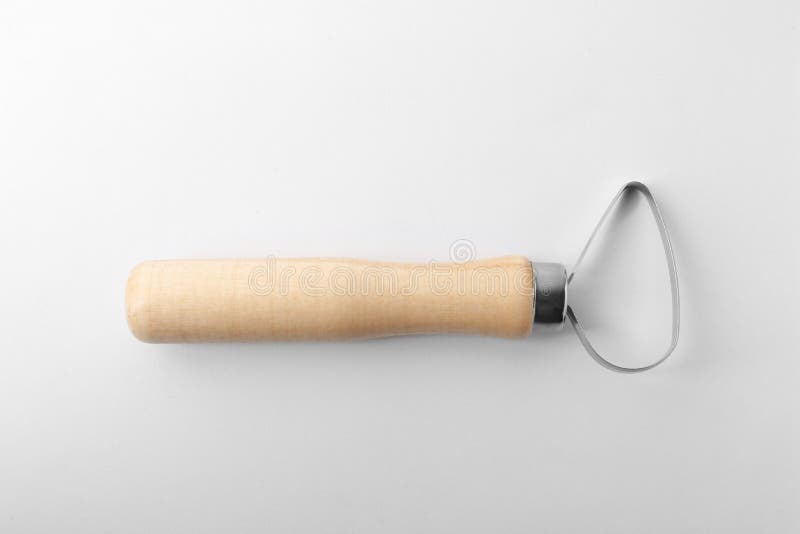 Loop Tool with Wooden Handle for Clay Modeling on White Background, Top ...
