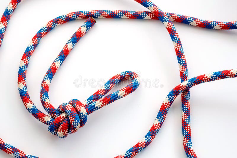 Loop on a Twisted Rope on a White Surface Stock Photo - Image of effect ...