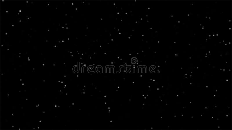 Loop White Particles Flow To Top on Black Abstract Background. Stock ...