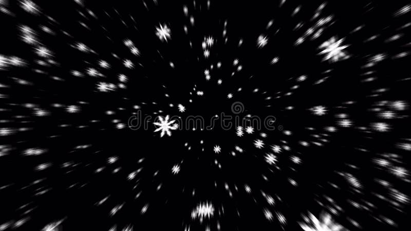 Loop White Starflakes Particles Radial Blurred Animation Background ...