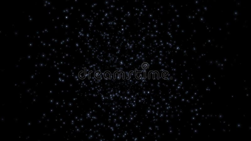 Loop White Stars Particles Falling Animation on Black Abstract ...