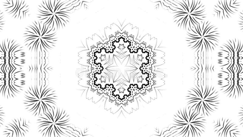 Loopable Abstract Black and White Fractal Kaleidoscope Texture ...