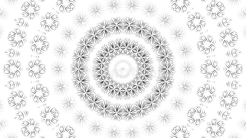 Loopable Abstract Black and White Kaleidoscope Circle Background ...