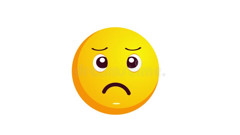 Loopable Animation of a Crying, Unhappy Emoji Isolated on White. Stock ...