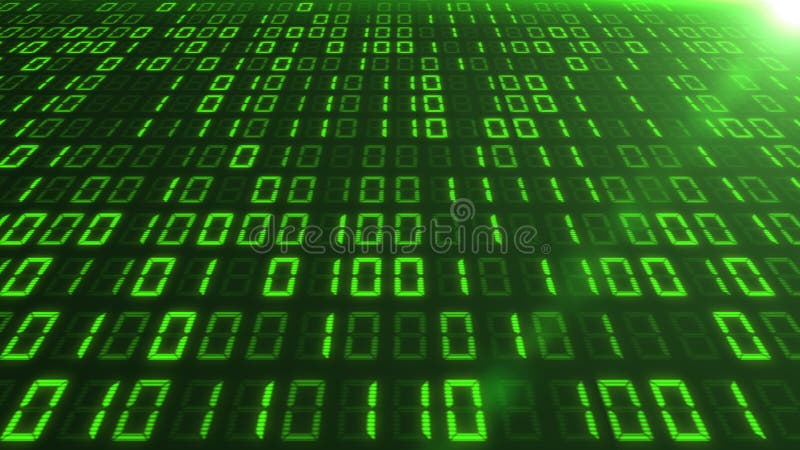 Loopable Binary Code Animation from a Perspective Side View Stock Video ...
