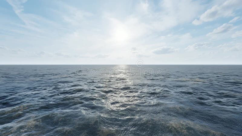 Over the Blue Raging Ocean, 3D Rendering Stock Video - Video of deep ...