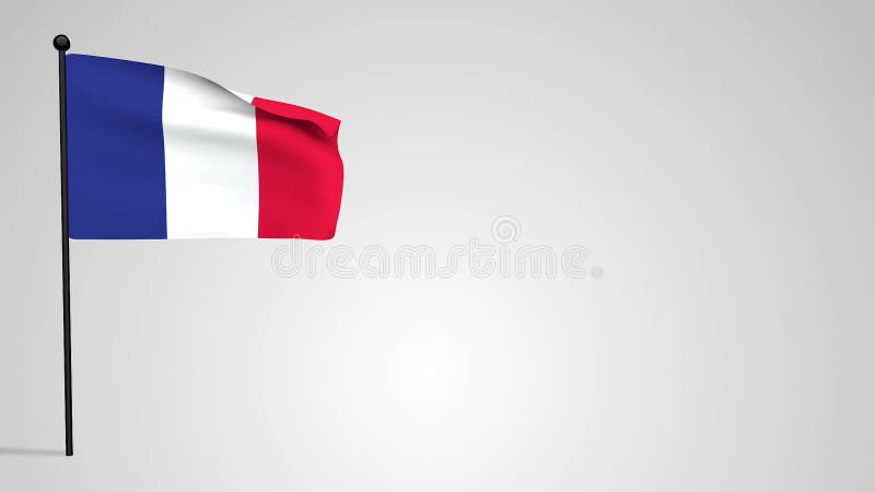 Loopable French Flag Waving in the Wind on a Pole Stock Video - Video ...