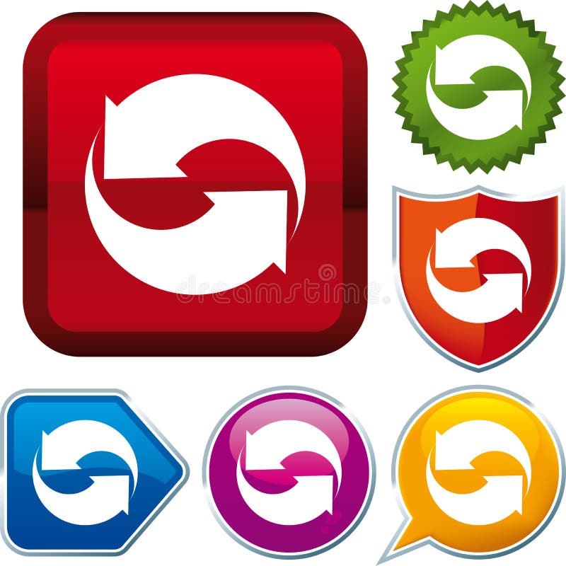 Loopable icon stock vector. Illustration of orange, arrow - 26996688