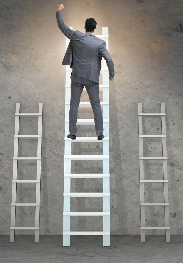 Loopbaanprogressie Met Verschillende Ladders Stock Afbeelding - Image ...