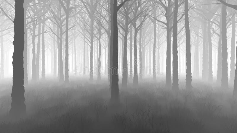 Looped Animated Black and White Misty Forest Stock Video - Video of ...