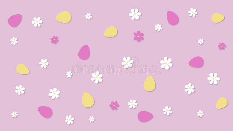 Looped Animated Flat Pattern for Easter on Pink Background. Easter Eggs ...