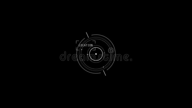Looped Animation of a Circular Location Indicator HUD Element. Stock ...