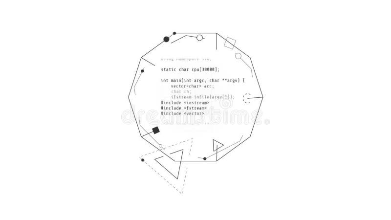 Looped Animation of a Code Fragment in a Decagon HUD Element. Stock ...