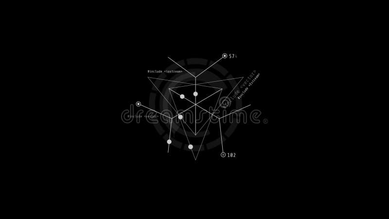 Looped Animation of a Combination of Triangles and Lines HUD Element ...