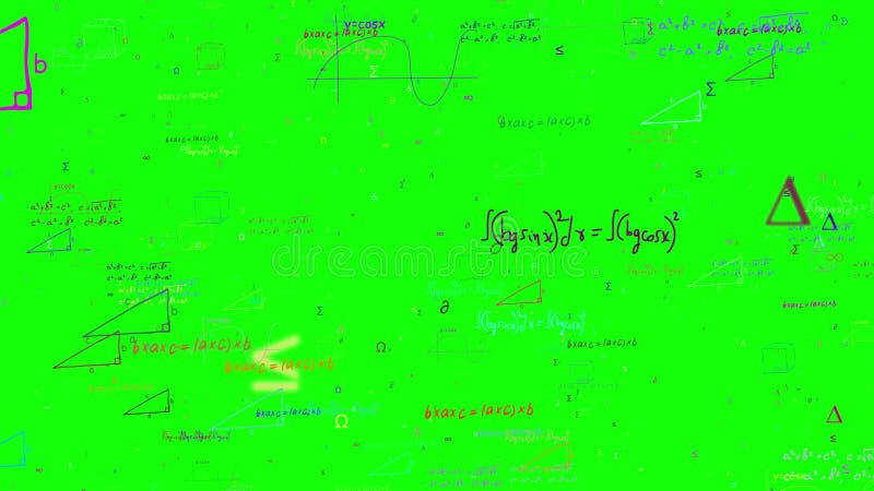 Looped Animation of Flying Formulas and Equations Background. Stock ...