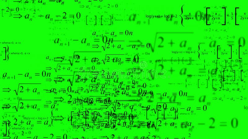 Looped Animation of Flying Formulas and Equations Background. Stock ...
