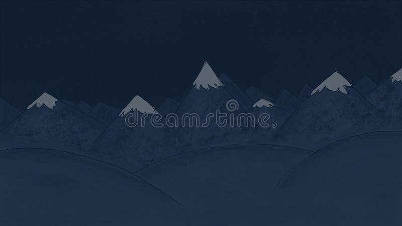 Looped Animation of Mountain Landscape. 2d Background Flat Stock Video ...