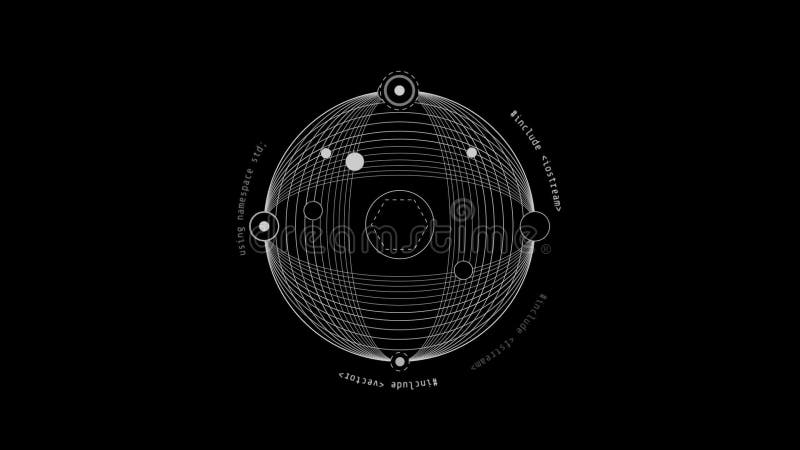 Looped Animation of a Wireframe Sphere HUD Element. Stock Footage ...