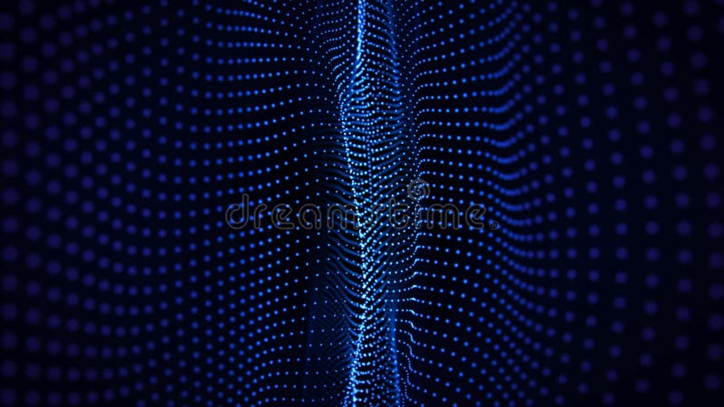Looped Background with Vertical Waves Made of Glowing Blue Particles ...