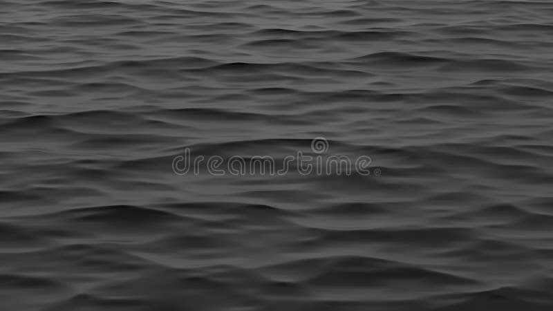 Looped Black Water Wavy Surface. Animation of Wave Motion on Sea ...