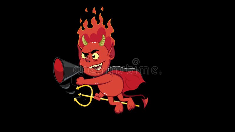 Looped Cartoon Animation of Funny Devil Character. Stock Video - Video ...