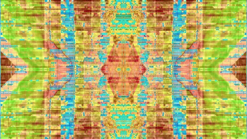 Looped Mirrored Polychrome Texture. Old Damaged Computer Effect,. Stock ...