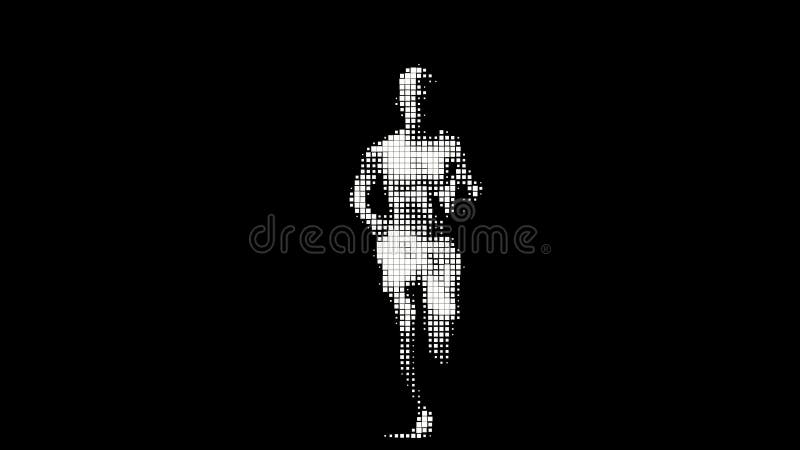 Pixelated Runner in Continuous Forward Motion Stock Footage - Video of ...