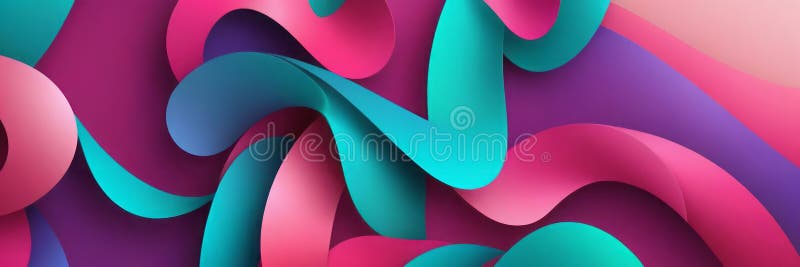 Looped Shapes in Fuchsia and Aqua Stock Image - Image of fuchsia ...