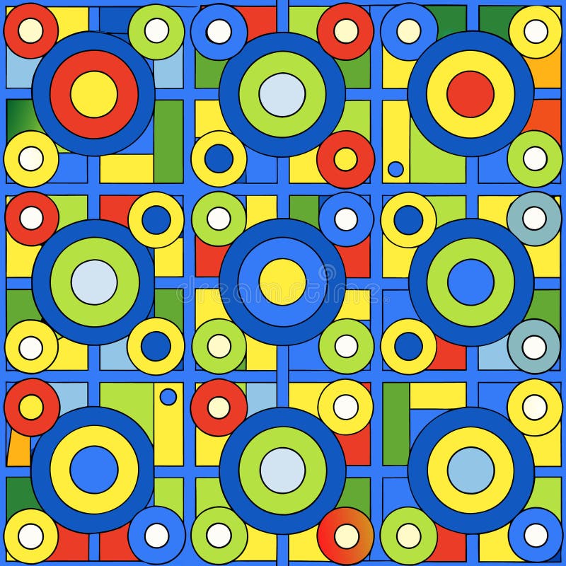 A Looped Texture Consisting of Rectangles and Circles of Different ...