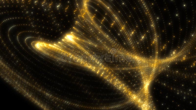 Looped Yellow Glow Particles Pattern Symmetrical Structures Sci-fi ...