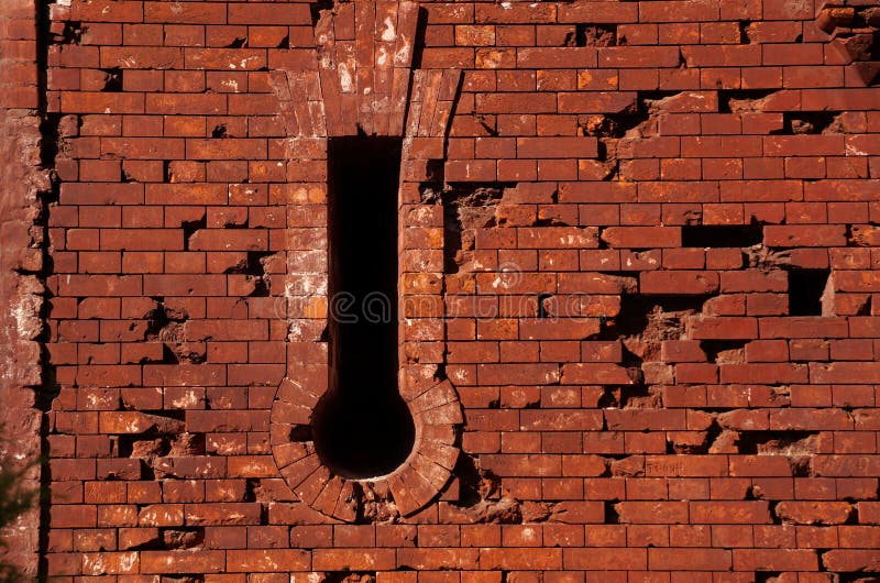 Loophole in the Red Brick Wall in the Brest Fortress Stock Image ...