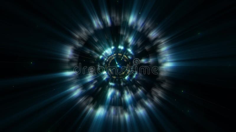 Abstract Blue Light Ray Ring Formation Looping Background Stock Footage ...