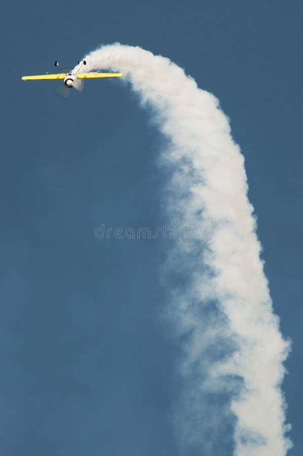Airplane Looping the Loop with a Vapour Trail Stock Image - Image of ...