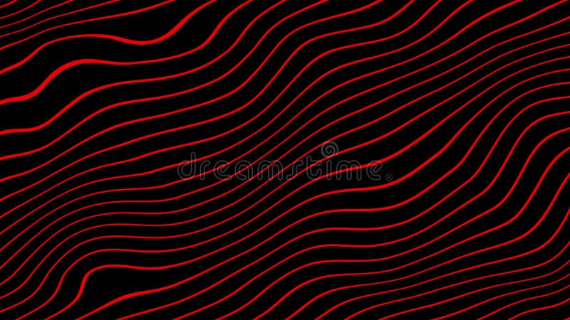 Looping Animated Abstract Background of a Striped Texture of Red Wavy ...