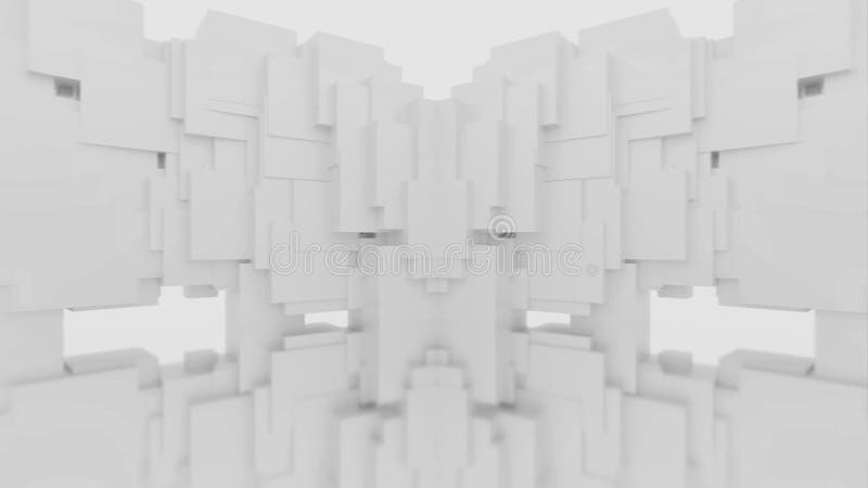 Abstract 3D Geometric Structure with White Cubes Looping Animation Stock Video - Video of ...