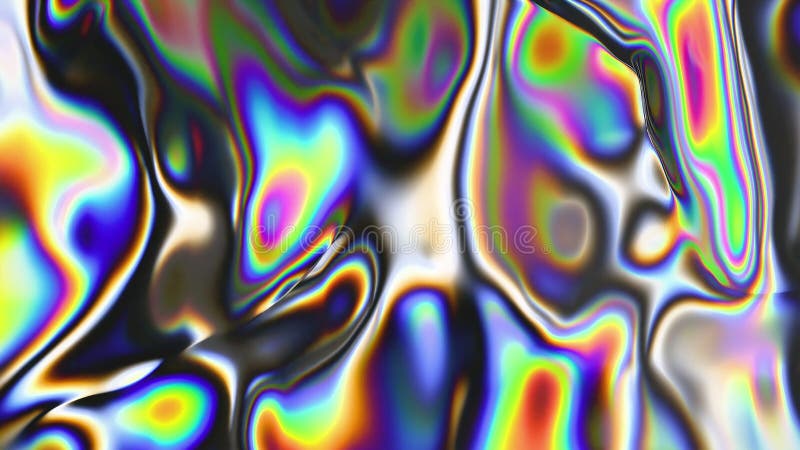 Looping Animation of an Abstract Liquid Pattern with Iridescent Colors ...