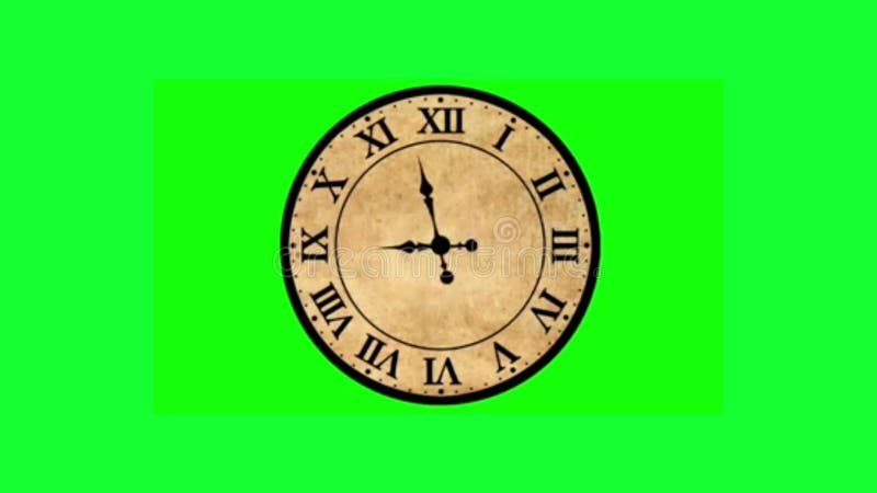 Analog Working Wall Clock with Spinning Needles in Loop Animation on ...